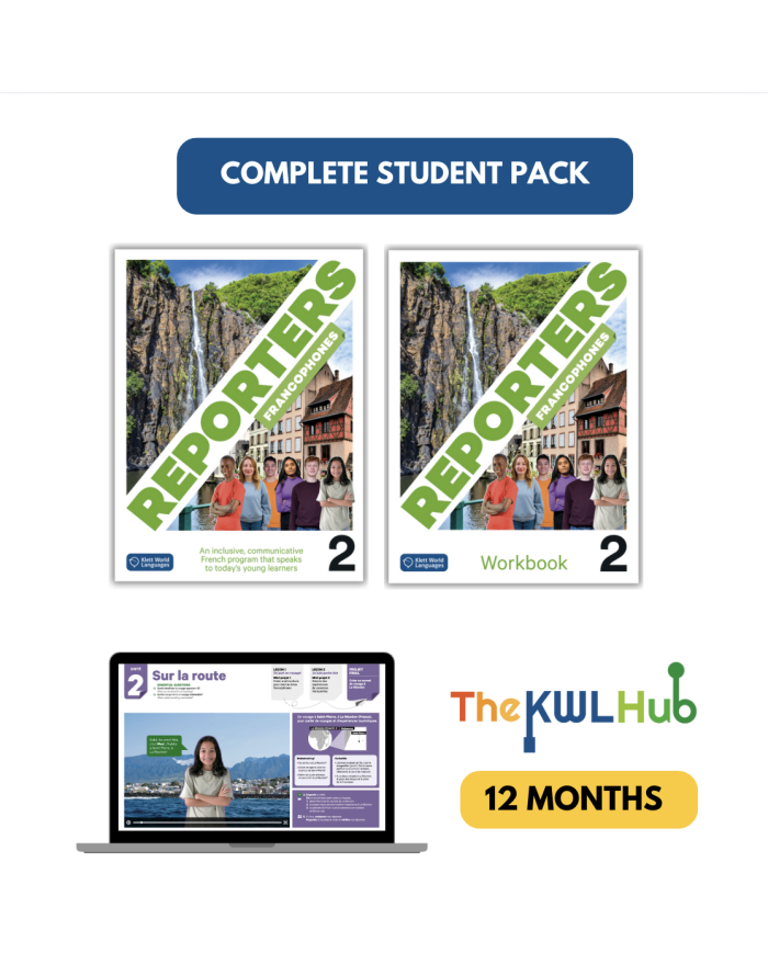 Reporters francophones 2: Compete Student Pack with 12-Month The KWL Hub
