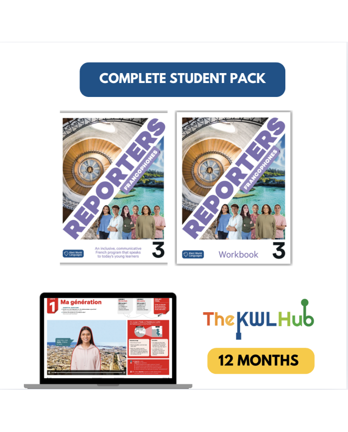 Reporters francophones 3: Compete Student Pack with 12-Month The KWL Hub
